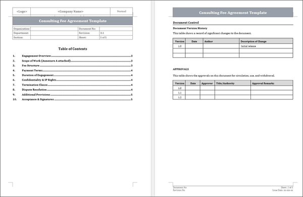 Consulting Fee Agreement Template Free Download – Consultant Docs